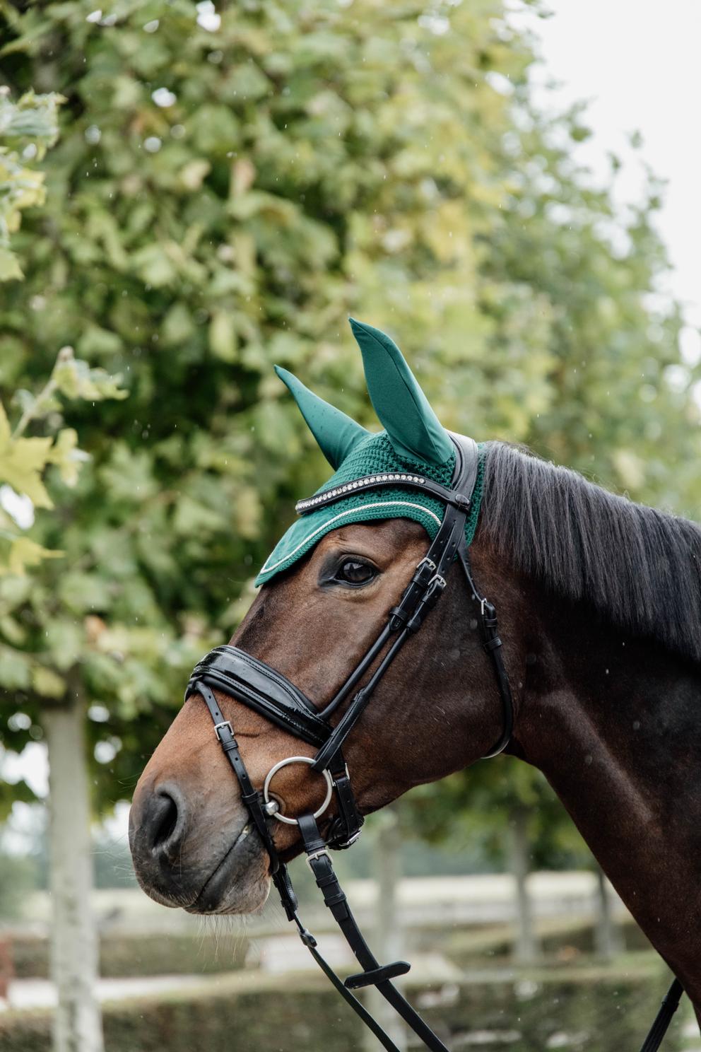Fly veil Wellington velvet dark green pony | PONY | Not soundless ...